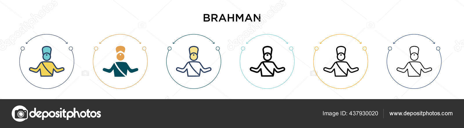 Brahman Icon Filled Thin Line Outline Stroke Style Vector Illustration ...