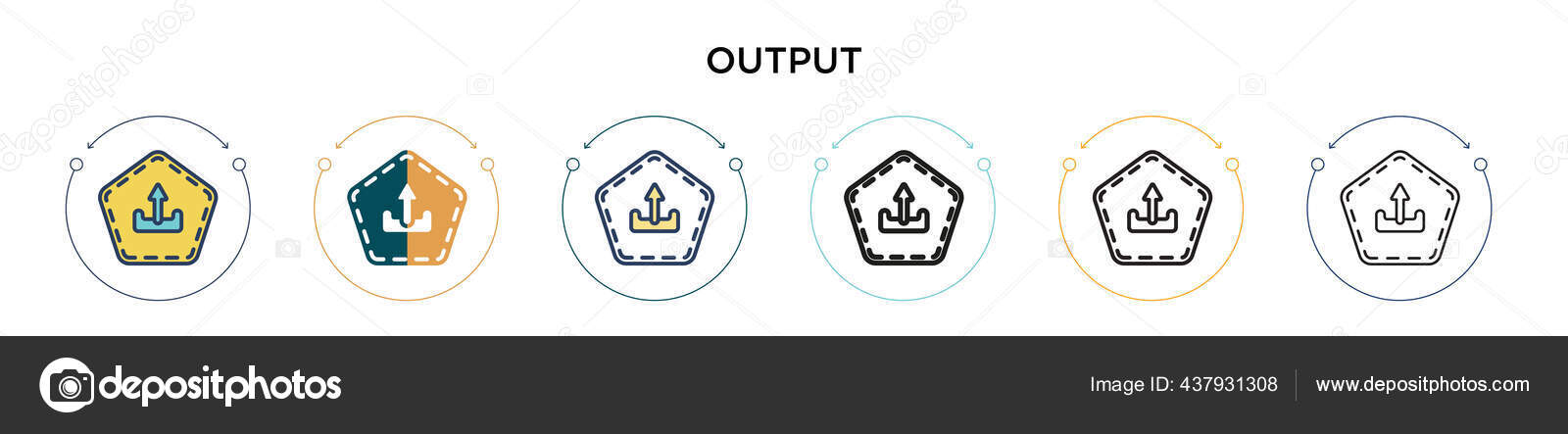 Output Icon Filled Thin Line Outline Stroke Style Vector Illustration ...