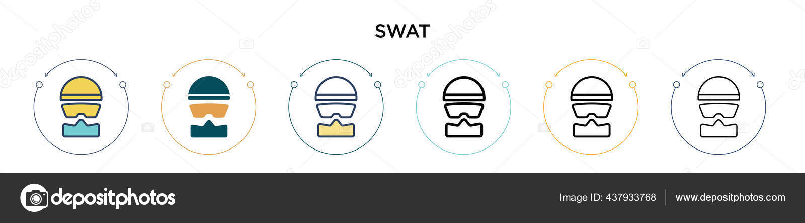 Swat Icon Filled Thin Line Outline Stroke Style Vector Illustration ...