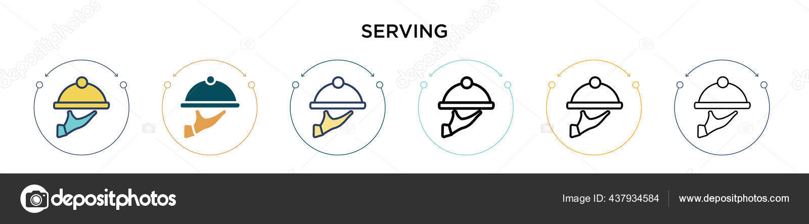 Serving Icon Filled Thin Line Outline Stroke Style Vector Illustration Stock Vector Image by ...