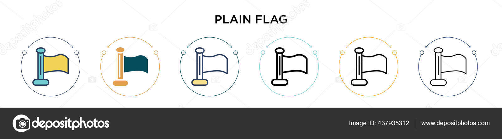 Plain Flag Icon Filled Thin Line Outline Stroke Style Vector Stock Vector by ©Digital-Bazaar ...