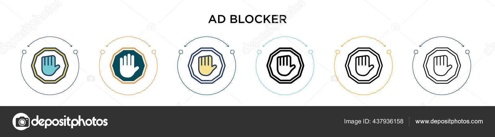 Blocker Icon Filled Thin Line Outline Stroke Style Vector Illustration ...