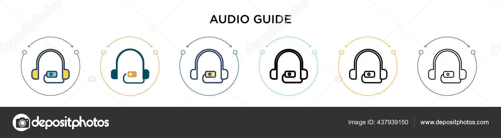 Audio Guide Icon Filled Thin Line Outline Stroke Style Vector Stock ...