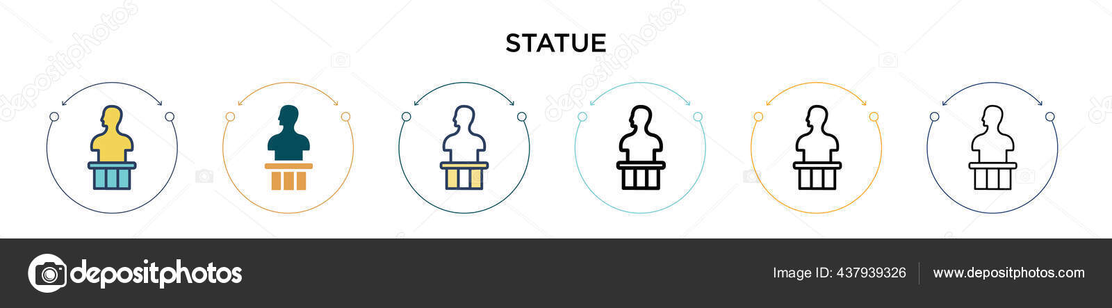 Statue Icon Filled Thin Line Outline Stroke Style Vector Illustration ...