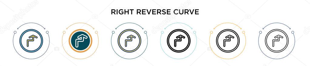 Left reverse curve road sign Vector Art Stock Images | Depositphotos