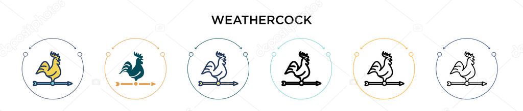 Icono Weathercock en l nea llena, delgada, contorno y estilo de trazo. Ilustraci n vectorial de ...