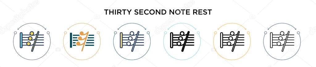 Trinta segunda nota descanso Vector Art Stock Images | Depositphotos