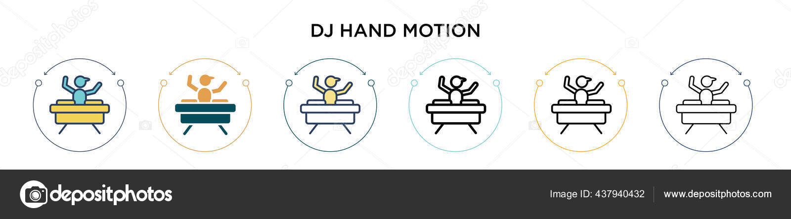 Hand Motion Icon Filled Thin Line Outline Stroke Style Vector Stock ...