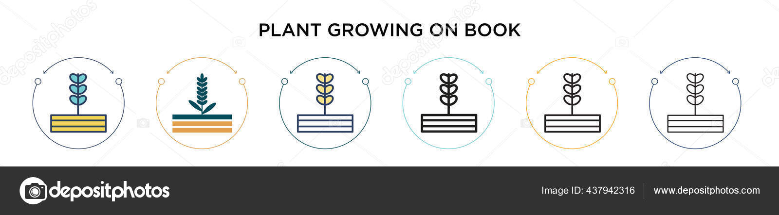 Plant Growing Book Icon Filled Thin Line Outline Stroke Style Stock Vector Image by ©Digital ...