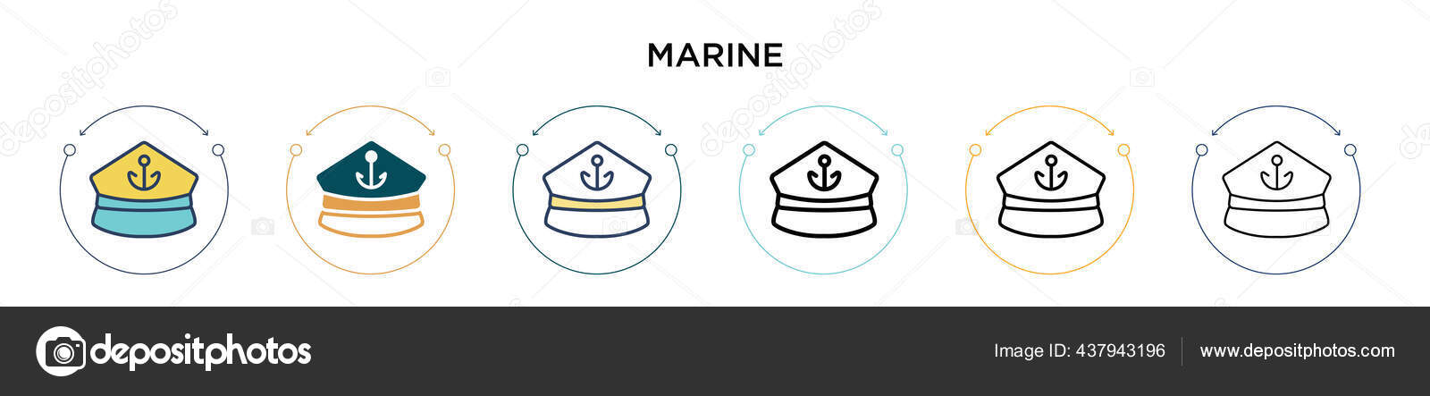 Marine Icon Filled Thin Line Outline Stroke Style Vector Illustration ...