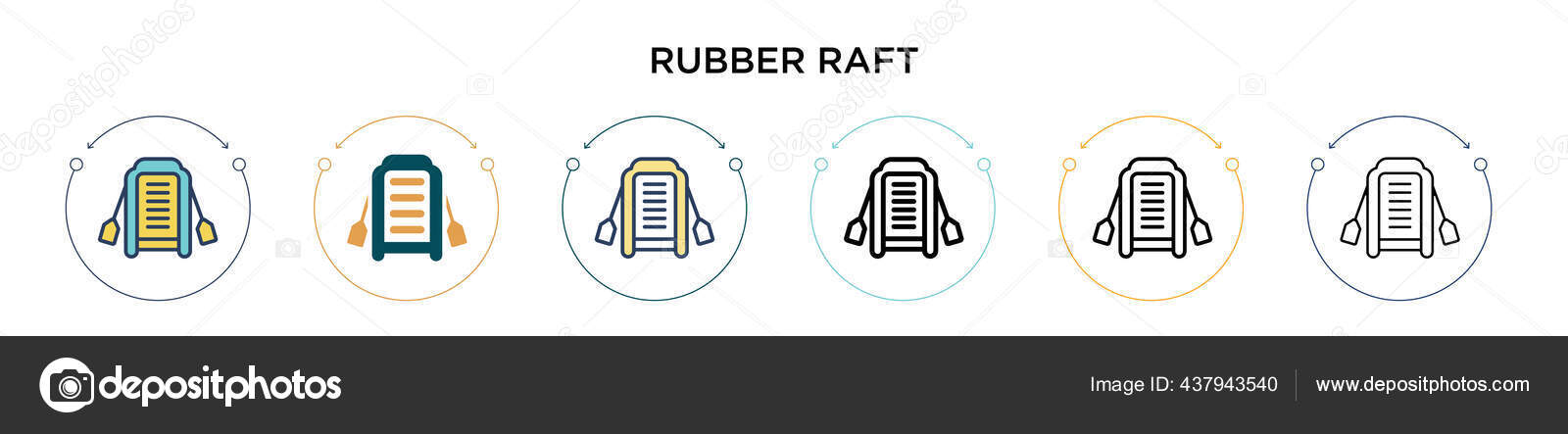 Rubber Raft Icon Filled Thin Line Outline Stroke Style Vector Stock ...