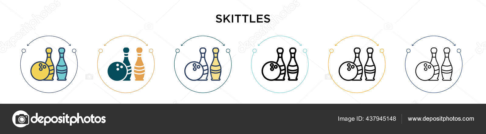 Skittles Icon Filled Thin Line Outline Stroke Style Vector Illustration ...