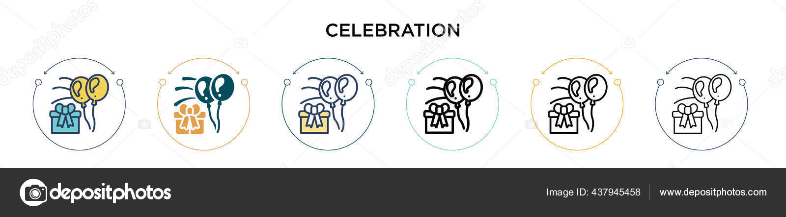 Celebration Icon Filled Thin Line Outline Stroke Style Vector ...
