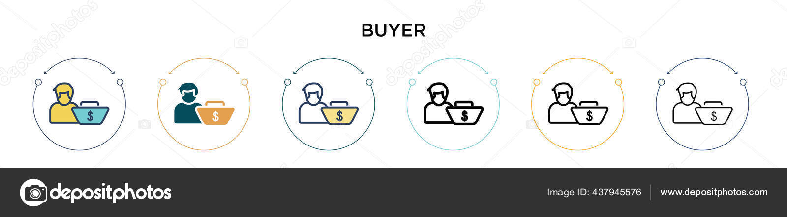 Buyer Icon Filled Thin Line Outline Stroke Style Vector Illustration Stock Vector Image by ...