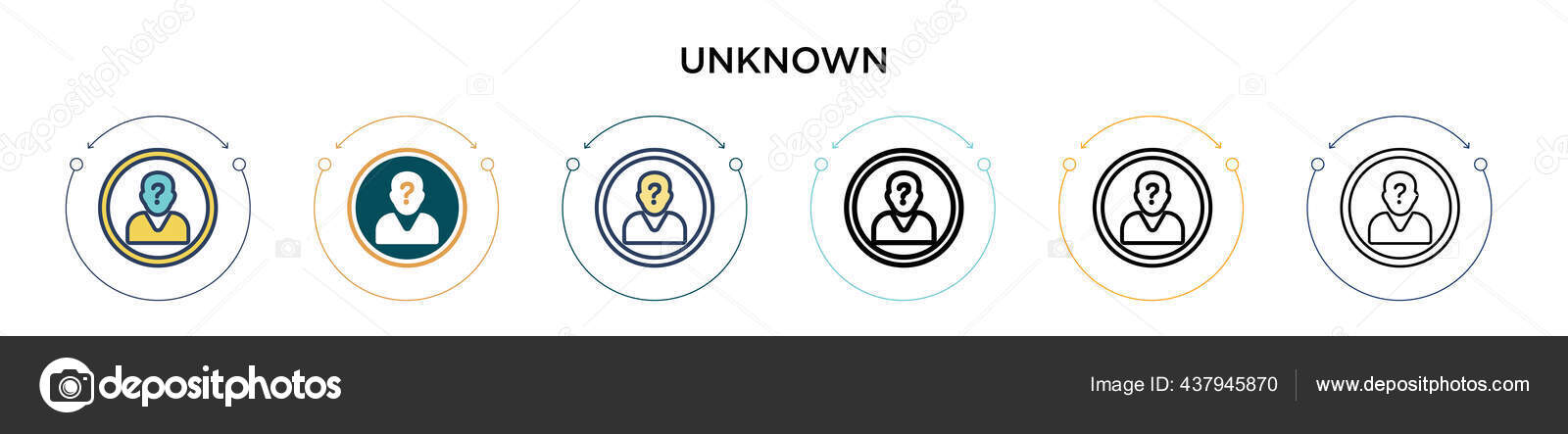 Unknown Icon Filled Thin Line Outline Stroke Style Vector Illustration ...