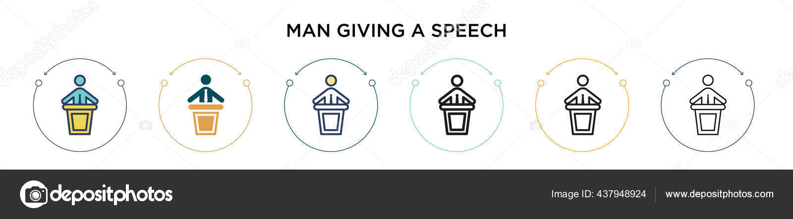 Man Giving Speech Icon Filled Thin Line Outline Stroke Style Stock ...