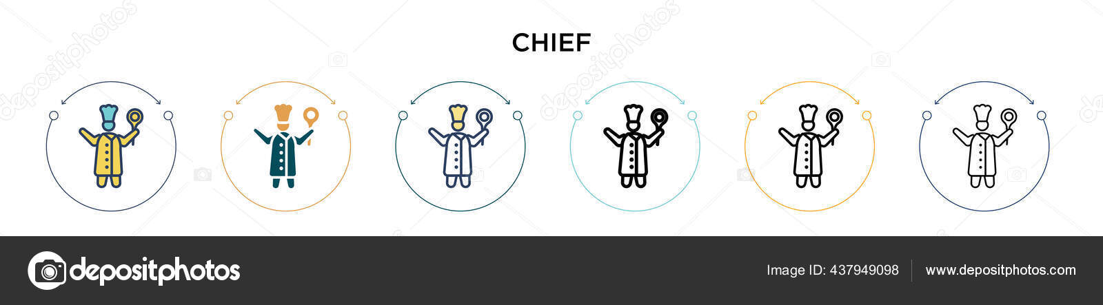 Chief Icon Filled Thin Line Outline Stroke Style Vector Illustration ...