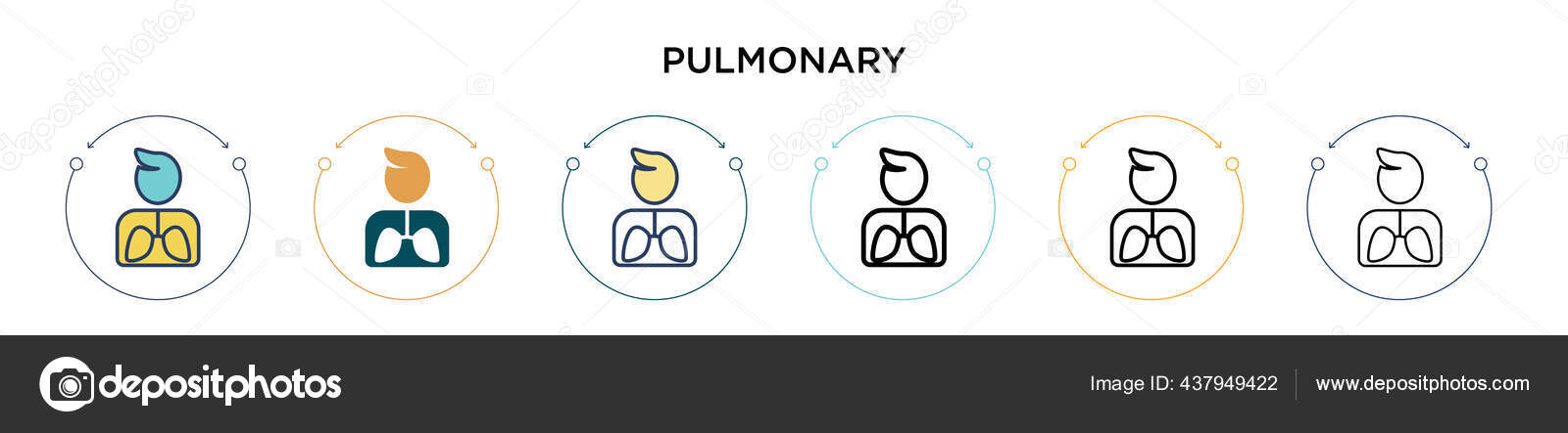 Pulmonary Icon Filled Thin Line Outline Stroke Style Vector ...