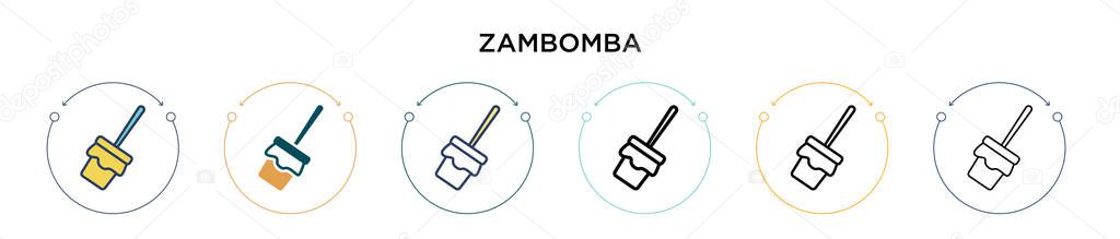 Icono de Zambomba en línea llena, delgada, contorno y estilo de trazo ...