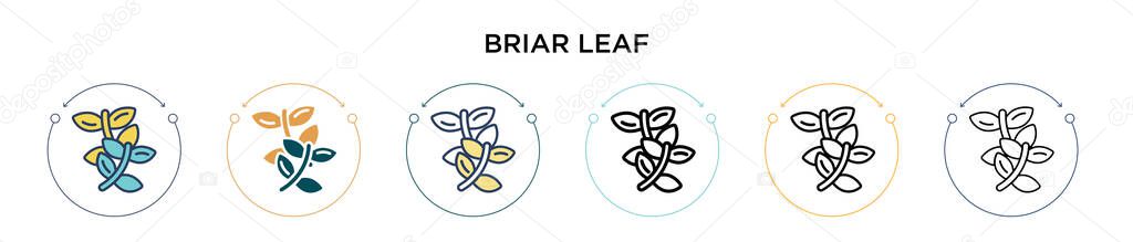 Icono de hoja de briar en línea llena, delgada, contorno y estilo de ...