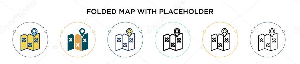 Folded map with placeholder icon Vector Art Stock Images | Depositphotos