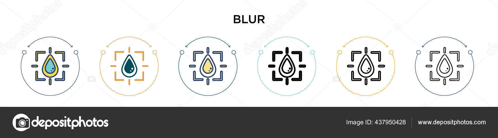 Blur Icon Filled Thin Line Outline Stroke Style Vector Illustration Stock Vector by ©Digital ...