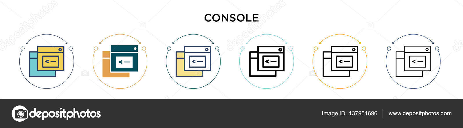 Console Icon Filled Thin Line Outline Stroke Style Vector Illustration ...
