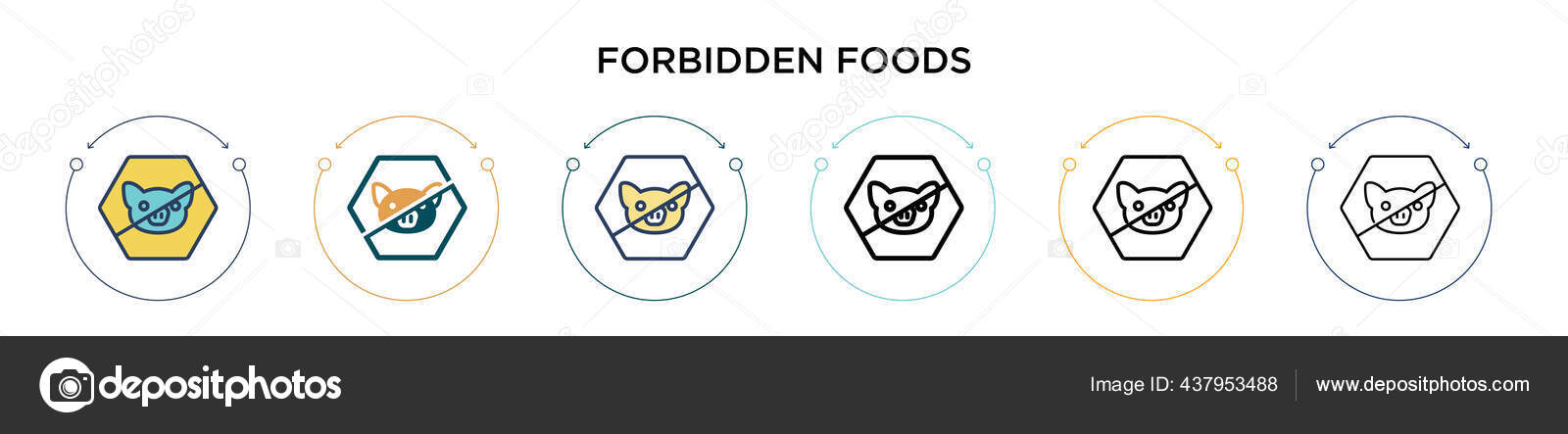 Forbidden Foods Icon Filled Thin Line Outline Stroke Style Vector Stock ...