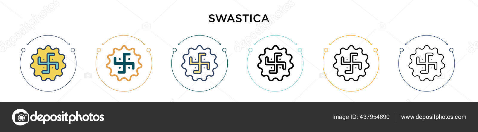 Swastica Icon Filled Thin Line Outline Stroke Style Vector Illustration ...