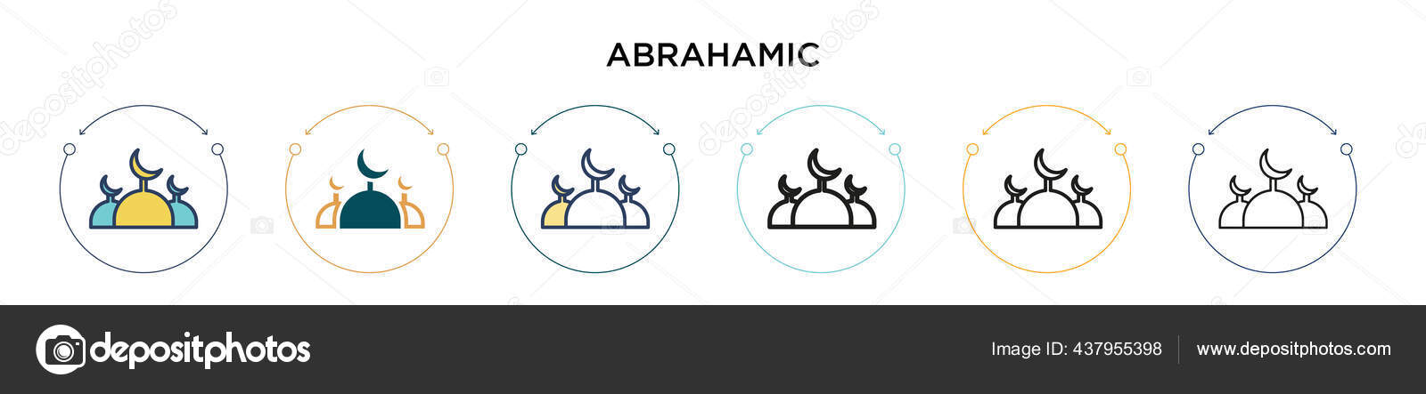 Abrahamic Icon Filled Thin Line Outline Stroke Style Vector ...