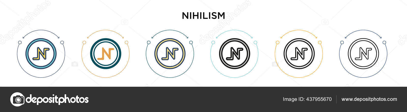 Nihilism Icon Filled Thin Line Outline Stroke Style Vector Illustration ...