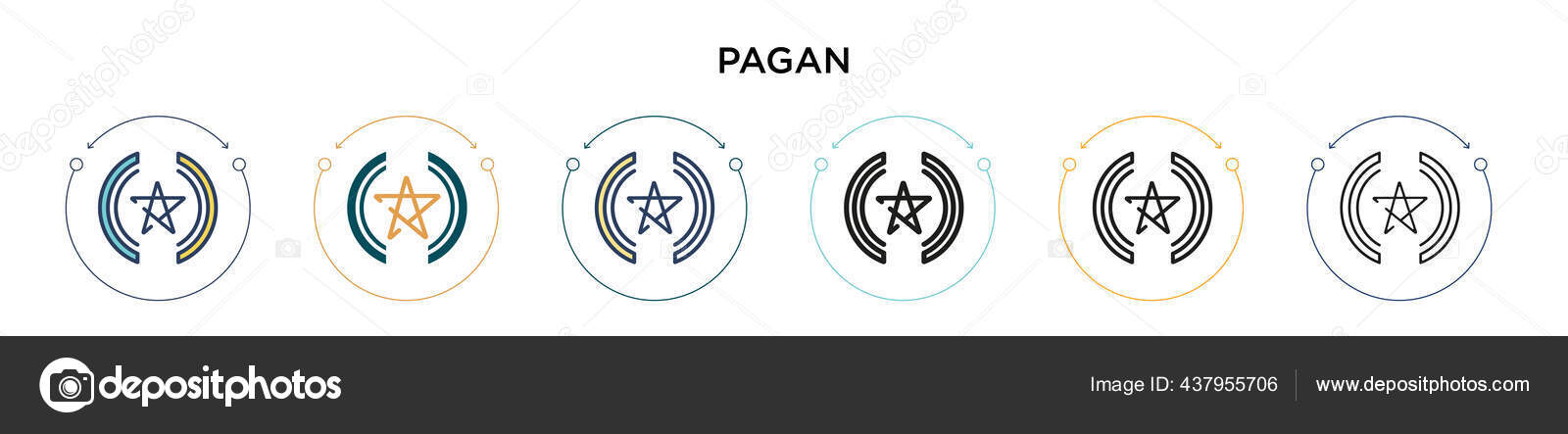 Pagan Icon Filled Thin Line Outline Stroke Style Vector Illustration ...