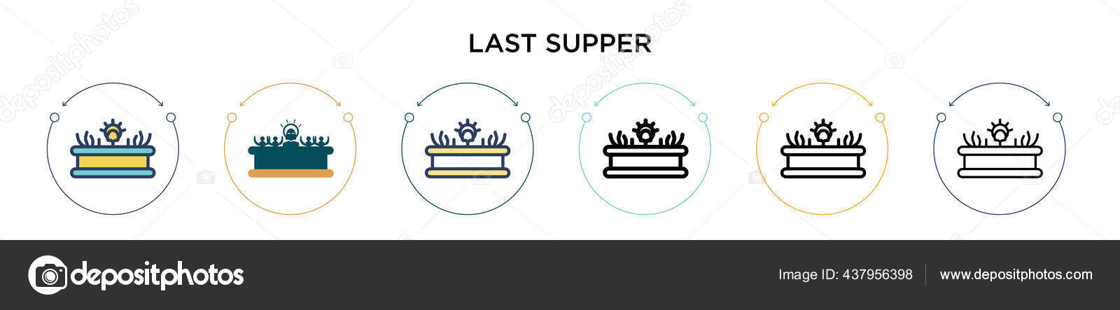 Last Supper Icon Filled Thin Line Outline Stroke Style Vector Stock ...