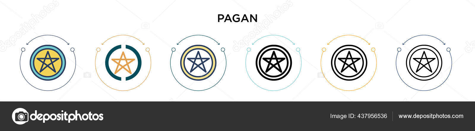Pagan Icon Filled Thin Line Outline Stroke Style Vector Illustration ...