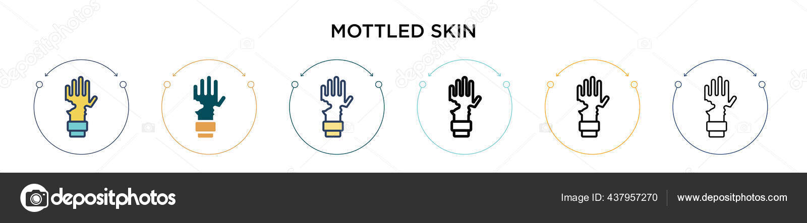 Mottled Skin Icon Filled Thin Line Outline Stroke Style Vector Stock ...