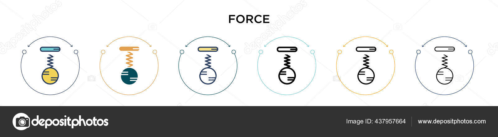 Force Icon Filled Thin Line Outline Stroke Style Vector Illustration ...