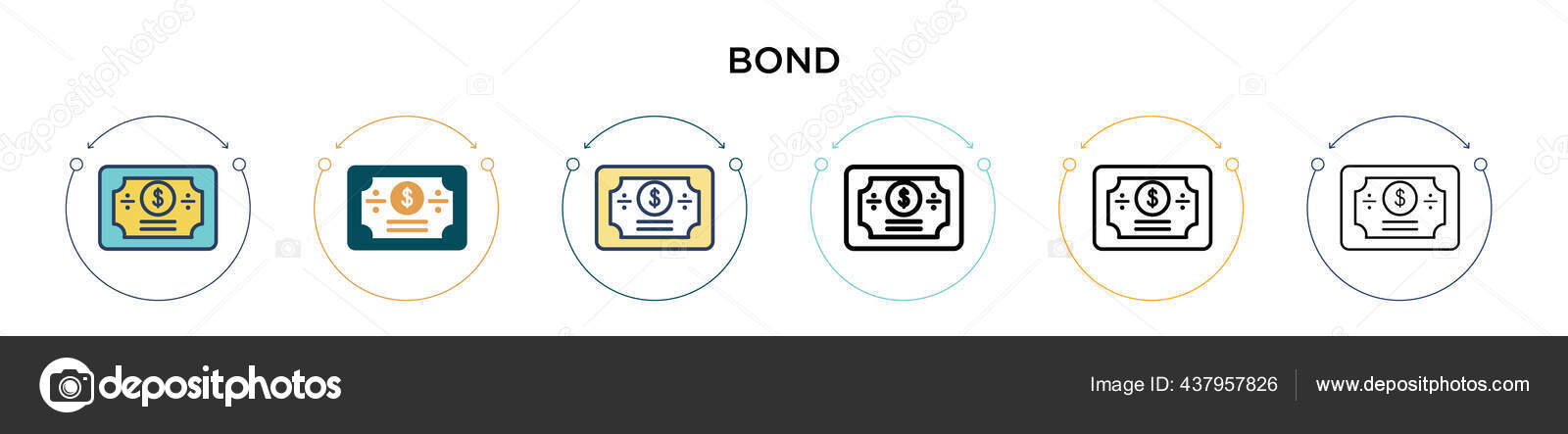 Bond Icon Filled Thin Line Outline Stroke Style Vector Illustration ...