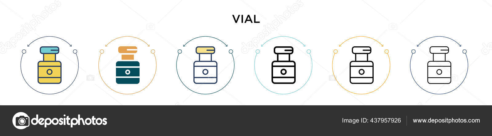 Vial Icon Filled Thin Line Outline Stroke Style Vector Illustration ...