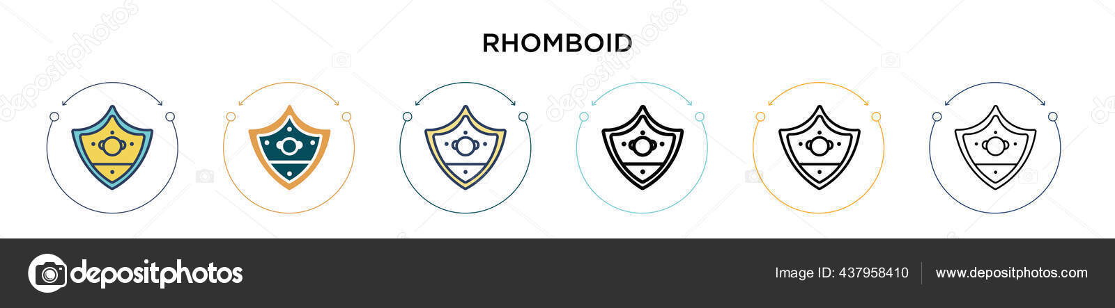 Rhomboid Icon Filled Thin Line Outline Stroke Style Vector Illustration ...