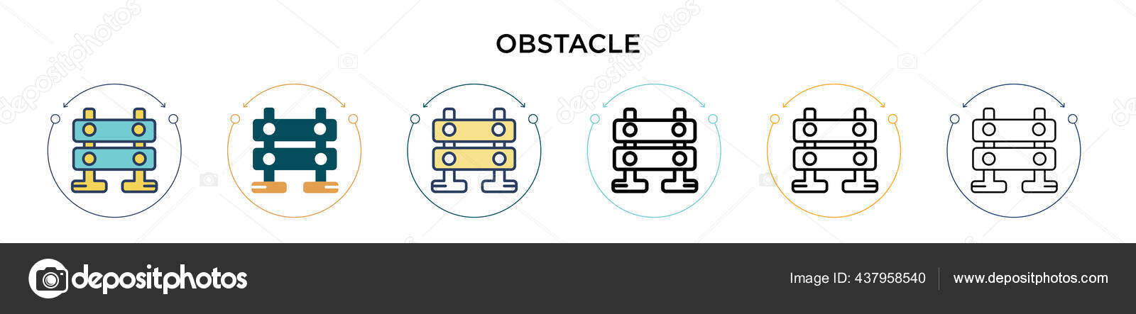 Obstacle Icon Filled Thin Line Outline Stroke Style Vector Illustration Stock Vector Image by ...