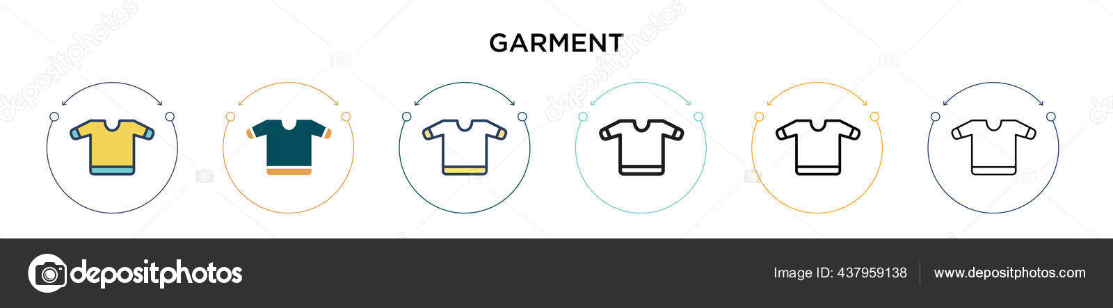 Garment Icon Filled Thin Line Outline Stroke Style Vector Illustration ...