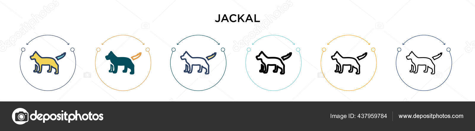 Jackal Icon Filled Thin Line Outline Stroke Style Vector Illustration ...