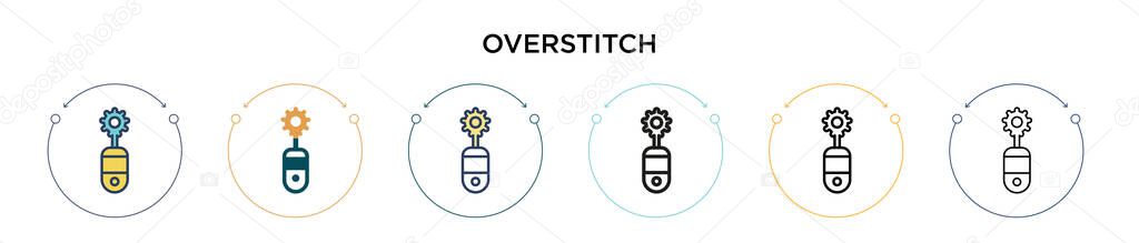 Icono de sobrepuntada en línea llena, delgada, contorno y estilo de ...