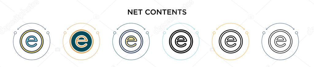 Icono de contenido neto en línea llena, delgada, contorno y estilo de ...