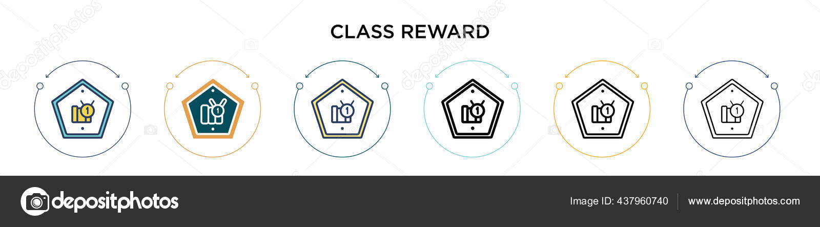 Class Reward Icon Filled Thin Line Outline Stroke Style Vector Stock ...