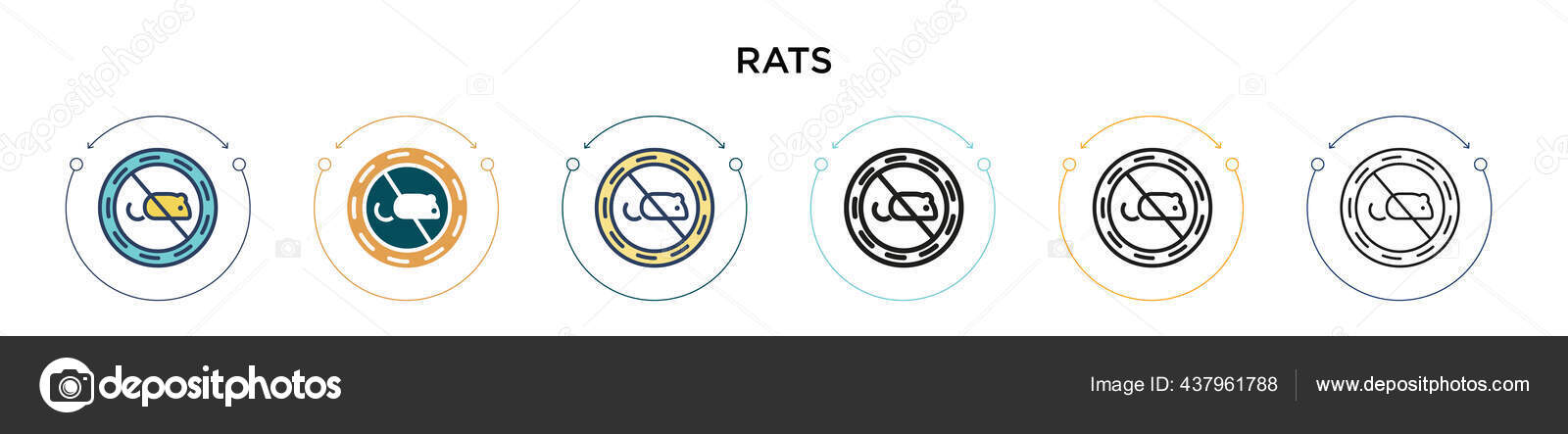 Rats Icon Filled Thin Line Outline Stroke Style Vector Illustration ...