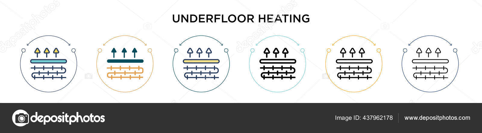 Underfloor Heating Icon Filled Thin Line Outline Stroke Style Vector ...