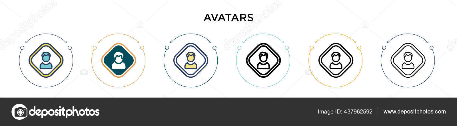 Avatars Icon Filled Thin Line Outline Stroke Style Vector Illustration Stock Vector Image by ...