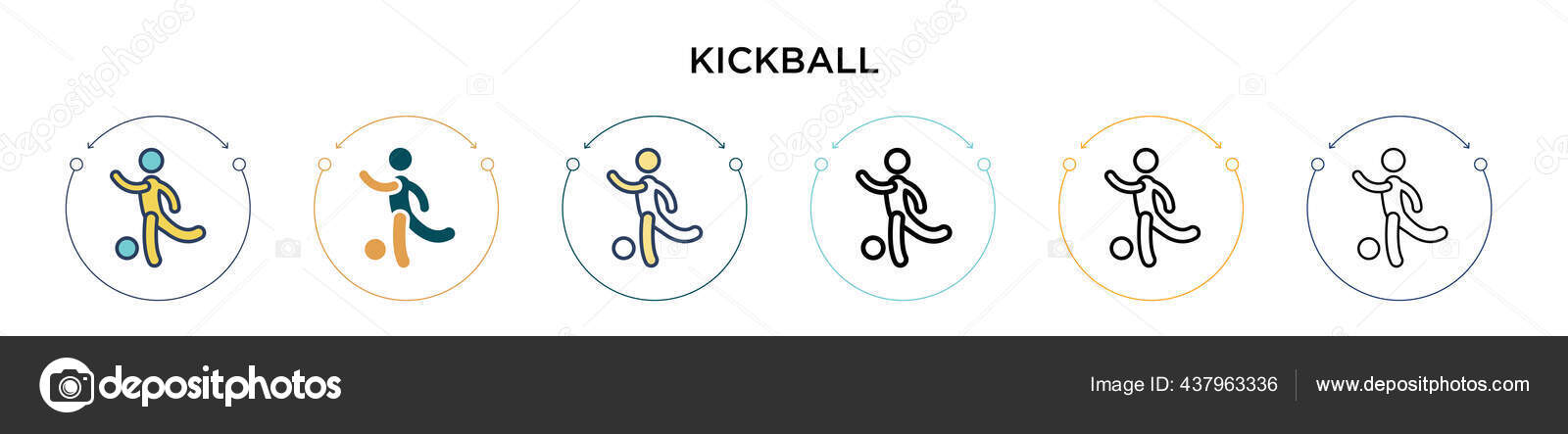 Kickball Icon Filled Thin Line Outline Stroke Style Vector Illustration ...