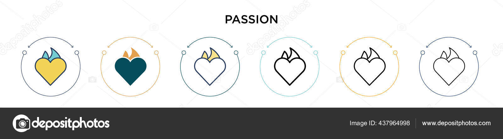 Passion Icon Filled Thin Line Outline Stroke Style Vector Illustration ...